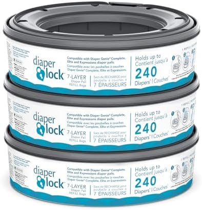 Amazon.com: Diaper Lock Refills for Diaper Genie Pails | 240 Count (3 ...