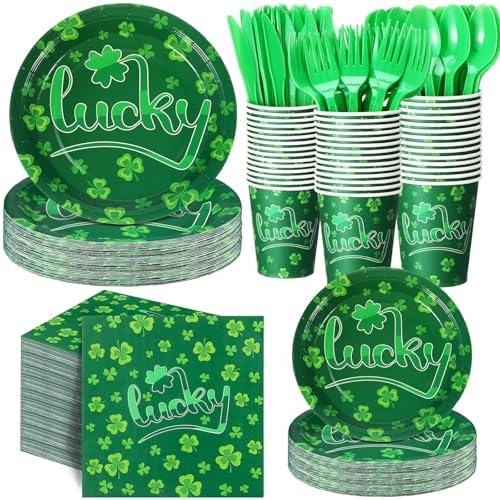 Amazon.com: Suttmin 350 Psc St Patrick's Day Party Supplies Tableware ...