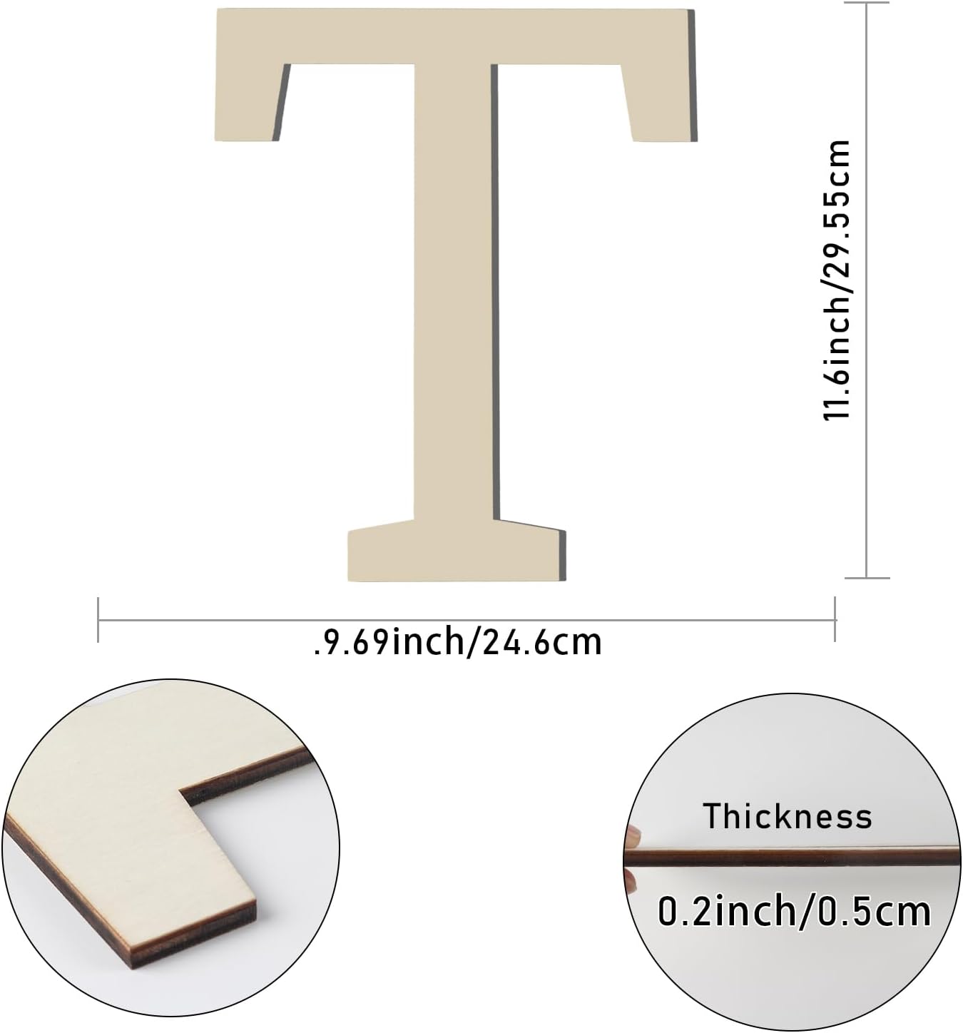 Letras de madera para decoración de pared, letra T grande de madera de ...