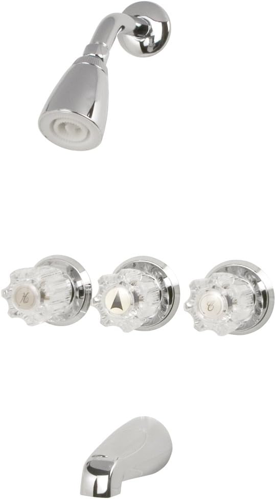 Aqualife Classic Three Handle Tub Faucet & Shower Set - Chrome - Three ...