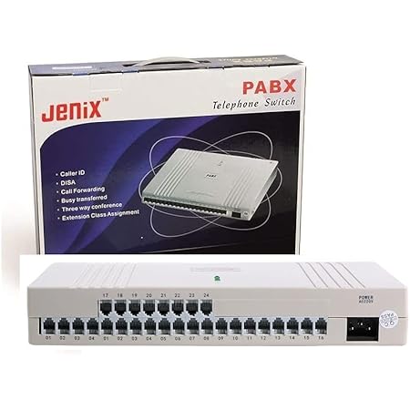 Tubros EPABX CLI 424 4 Line-In 24 Intercom Extensions System (Black ...