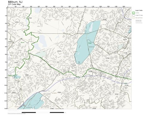 ZIP Code Wall Map of Millburn, NJ ZIP Code Map Not Laminated: Amazon ...