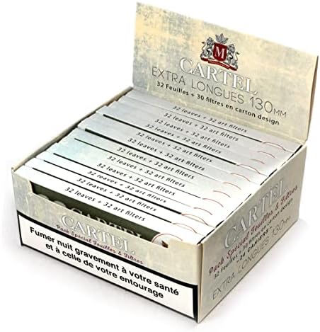 CARTEL Supersize Extra Long 130mm Rolling papers + art filter tips - 24 ...