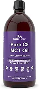 Premium Pure C8 MCT Oil | Increases Ketones 3X More Than Other MCTs | Highest 99.8% Purity ...