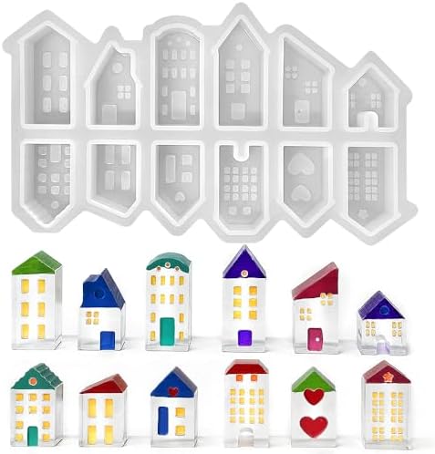 Amazon.com: 6-Hole Different House Shapes Design Silicone Mold for ...