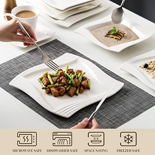 Snapklik.com : Dishes Dinnerware Set, 30 Piece Porcelain Ivory White ...
