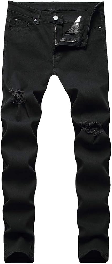 LONGBIDA Men's Ripped Slim Fit Skinny Destroyed Distressed Tapered Leg ...