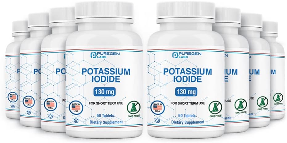Amazon.com: Potassium Iodide Tablets 130 mg EXP 10/2025, Kosher Iodine ...