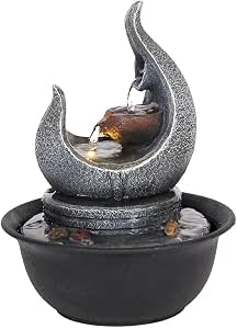 Amazon.com: USB Powered Desktop Indoor Fountain with LED Light, Moon ...