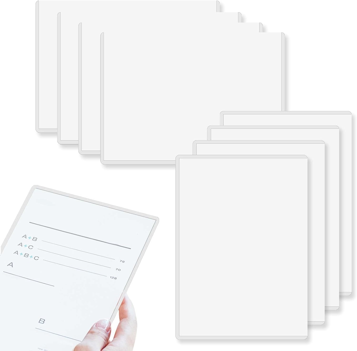 Huakaile 9 Pieces Hard Clear Page Protectors 8.5" x 11", Plastic ...