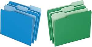 Amazon.com : Pendaflex Letter Size File Folders Bundle - Blue 152 1/3 ...