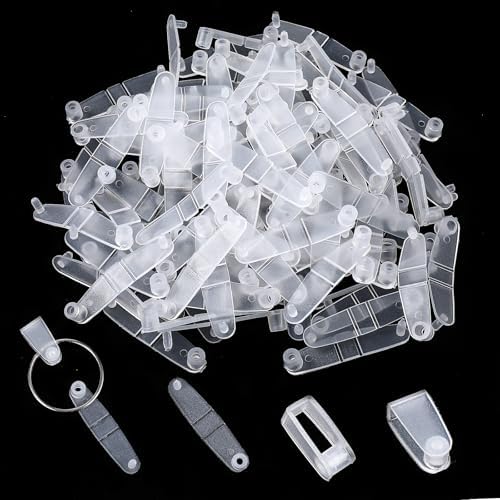 Amazon.com: 100 Pcs Plastic Keychain Clips, Clear Keychains Connectors ...