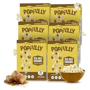 Amazon.com: POPFULLY Sea Salt Caramel Microwave Popcorn - Sweet & Salty ...