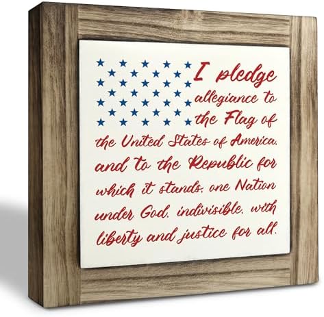 Amazon.com: Patriotic Wood Plaque Sign, I Pledge Allegiance to the Flag ...