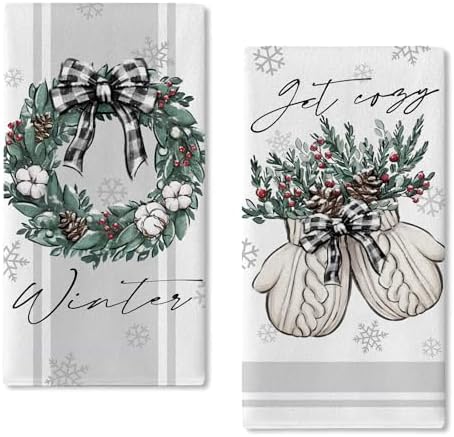 Amazon.com: Maiiooliwe 6 Pcs Christmas Kitchen Towels Farmhouse ...