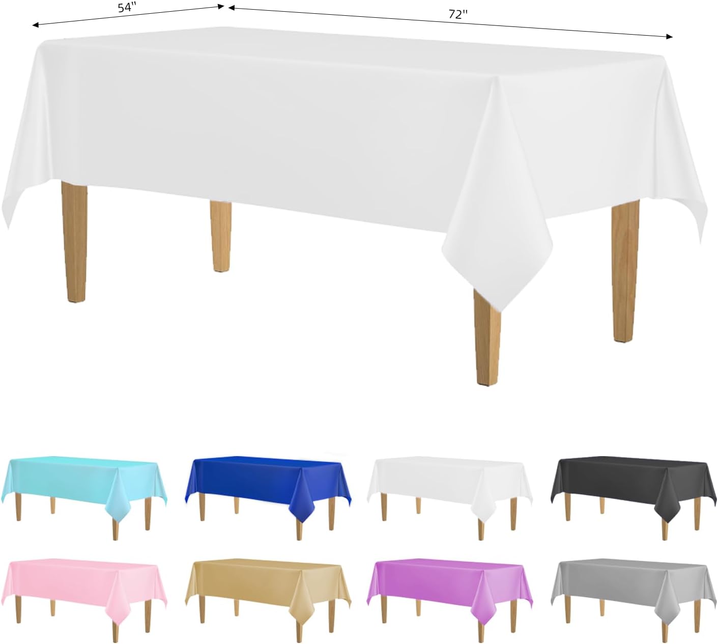 Amazon.com: KAshack 1 Pcs White Plastic Tablecloth,54"x72" Plastic ...
