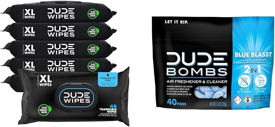 Amazon.com: DUDE Wipes - Flushable Wipes - 6 Pack, 288 Wipes ...