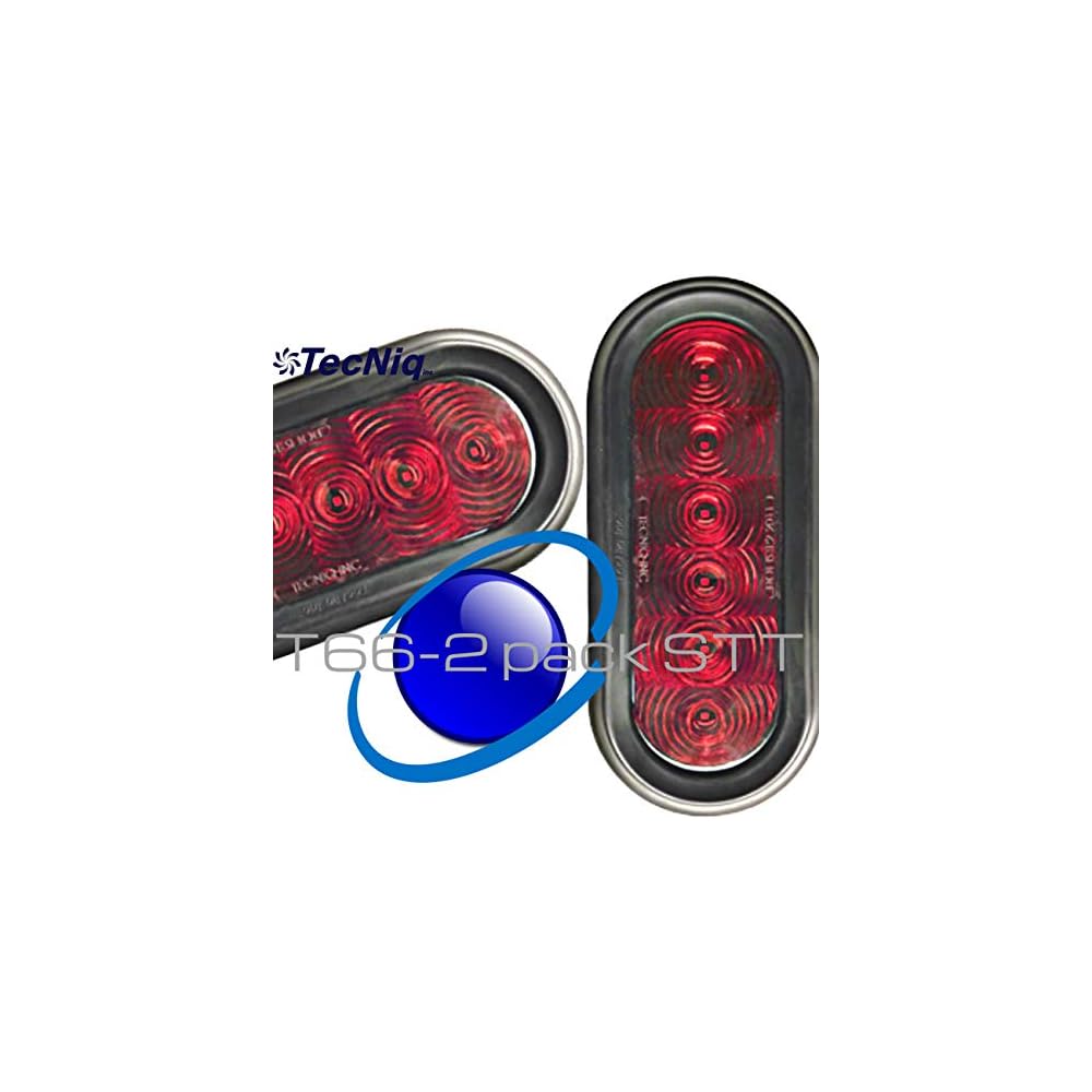 Buy TecNiq, Inc Pair of 6 Oval LED Stop Turn Tail Lights - Grommet ...