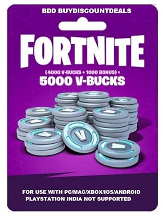 Fortnite 5000 v-Bucks Code Only 5000 vbucks (No Cd/Dvd) : Amazon.in ...