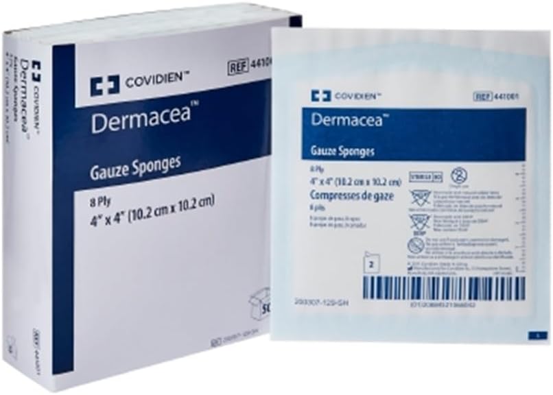 First Aid Supplies Covidien Dermacea 4x4 Inch Gauze Sponges - Sterile 8 ...