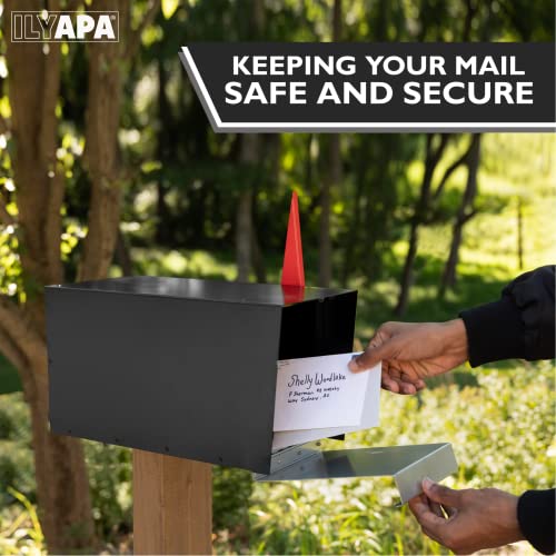 Snapklik.com : Modern Mailbox, Ready To Post Mount Mailbox - Black ...