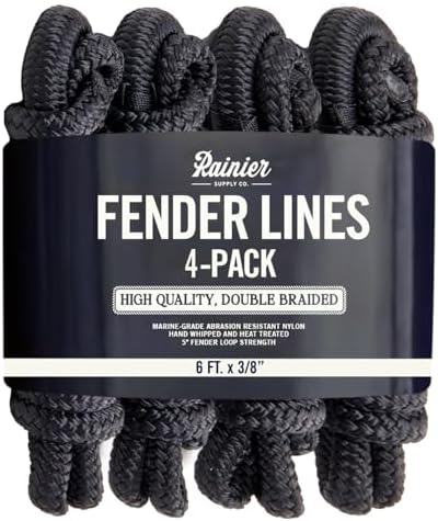 Amazon.com: RainierSupplyCo Boat Fender Lines - 4 Pack Bumper Rope Dock ...