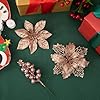 Amazon.com: Choonshow 24Pcs Rosegold Glitter Poinsettia Christmas Tree ...