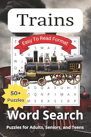 Train Word Search Puzzle Book: Word Searches with Easy to Read Print ...