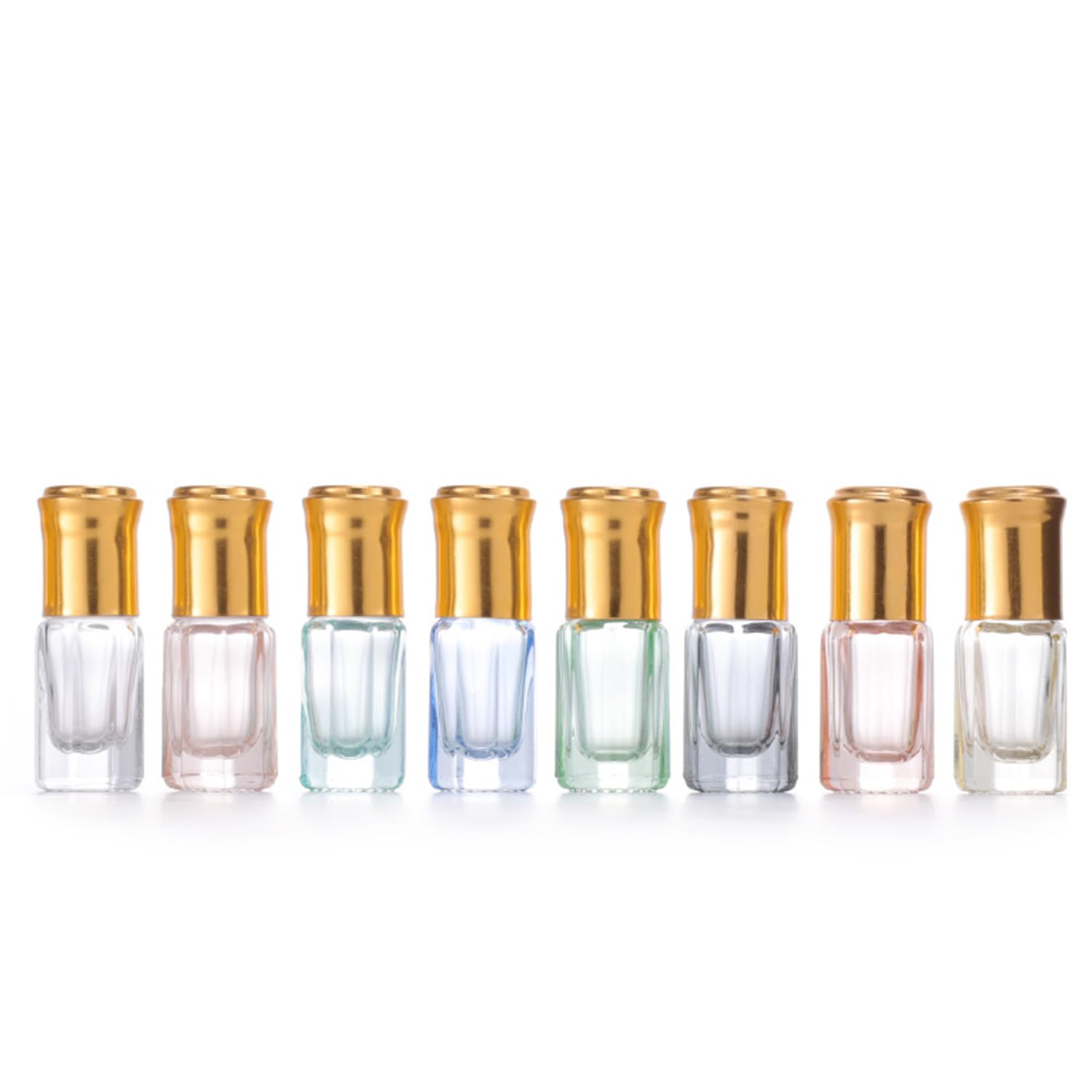 Amazon.com: 8Packs Portable Octagonal Clear Glass Bottles Multicolored ...