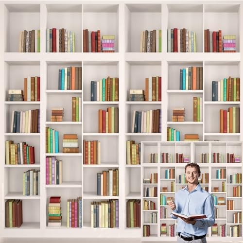 Amazon.com : Bookshelf Backdrop 10x10ft School Library Modern Office ...
