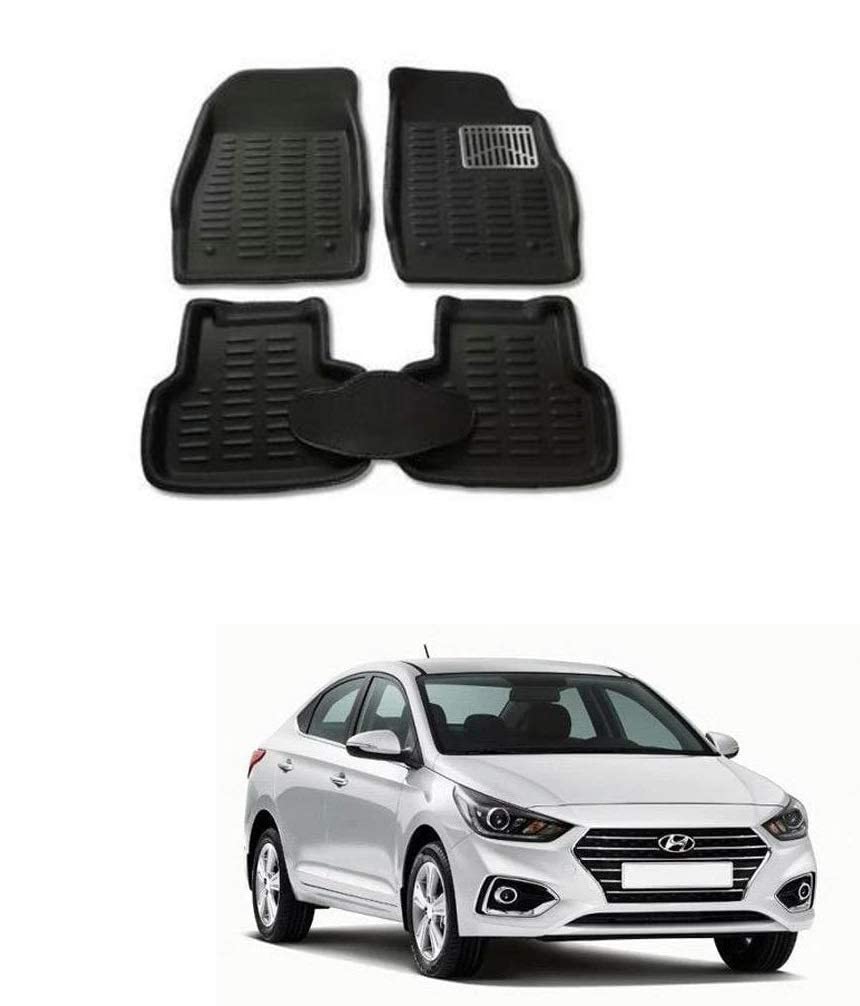Arneja 3D/4D Black Mat for Hyundai Verna (Model Year: 2017-2019) Car ...