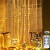 Amazon.com: Honche 300Led Cuttable Curtain String Lights 10x10ft with ...