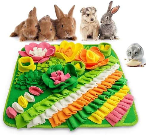 Amazon.com : Adpartner Rabbit Foraging Mat, 20"x20" Pet Snuffle Mat ...