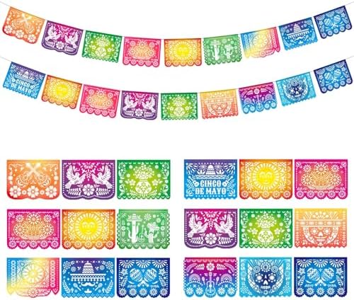 Amazon.com: JOYIN Cinco de Mayo Plastic Papel Picado Banner(4 pack with ...