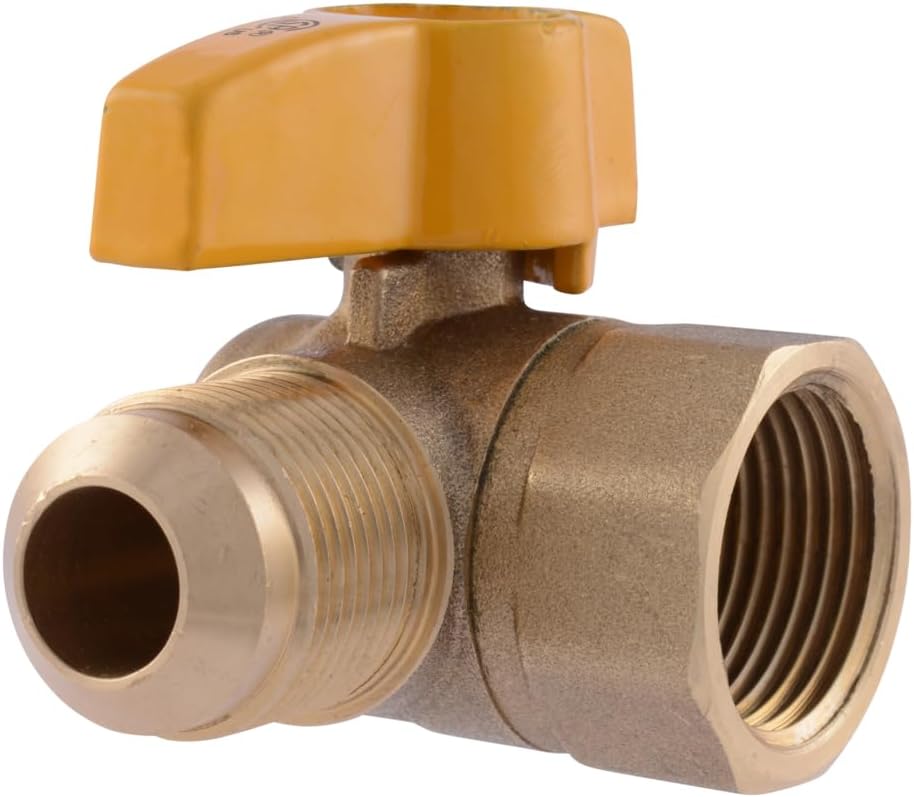 Eastman 5/8 Inch OD Flare x 3/4 Inch FIP Angle Gas Ball Valve, Brass ...