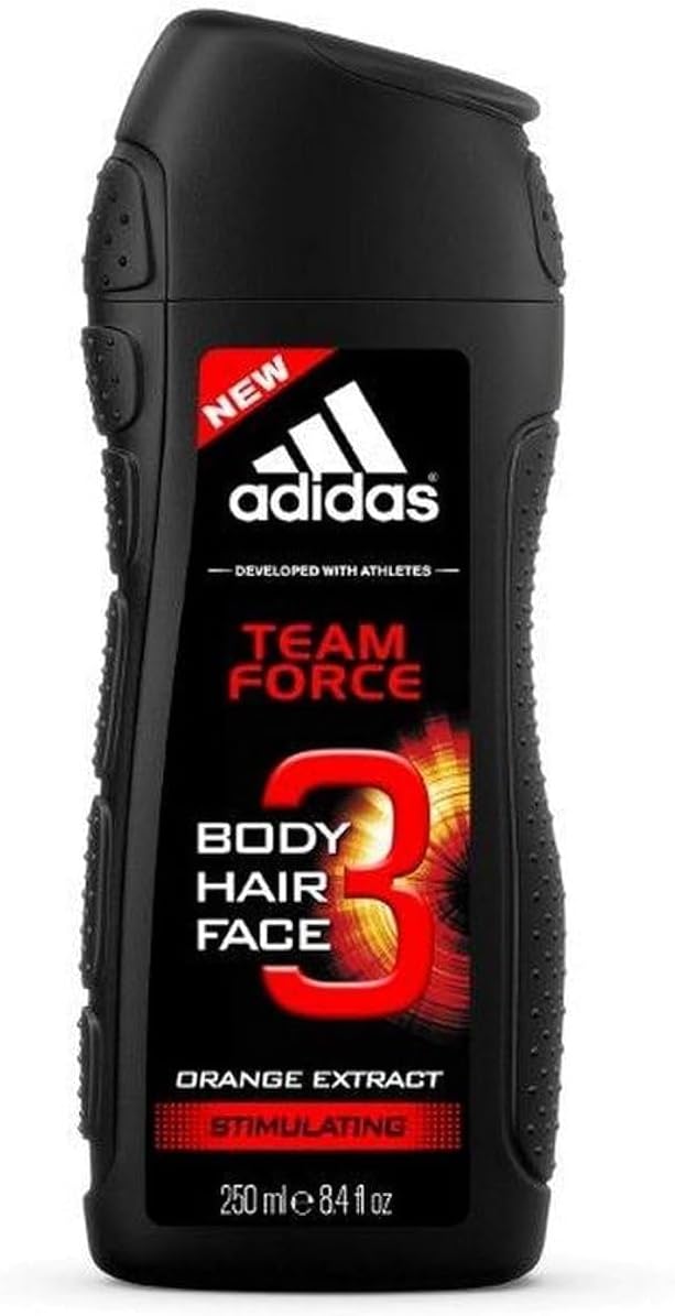 Adidas - Team Force 3-in-1 Shower Gel for Men - Energising - Shampoo ...