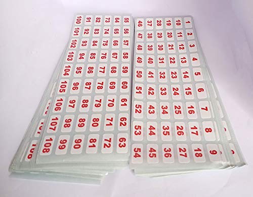 Multipurpose Number Stickers (1-108) 50 Pcs : Amazon.in: Office Products