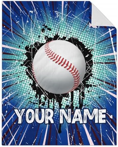 Amazon.com: Custom Baseball Blanket Gifts with Name - 30x40 Inches ...