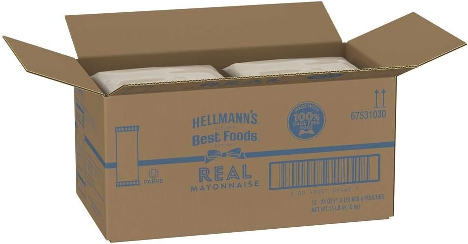 Amazon.com : Hellmann's Real Mayonnaise Pouch Condiment for Sandwiches ...