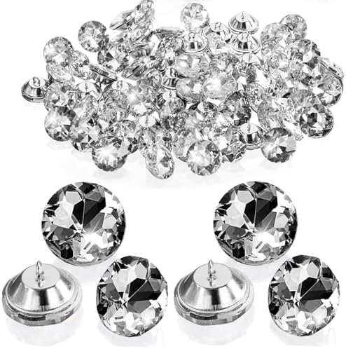 Amazon.com: NROZIET 150 Pieces Rhinestone Crystal Buttons, 25MM Clear ...