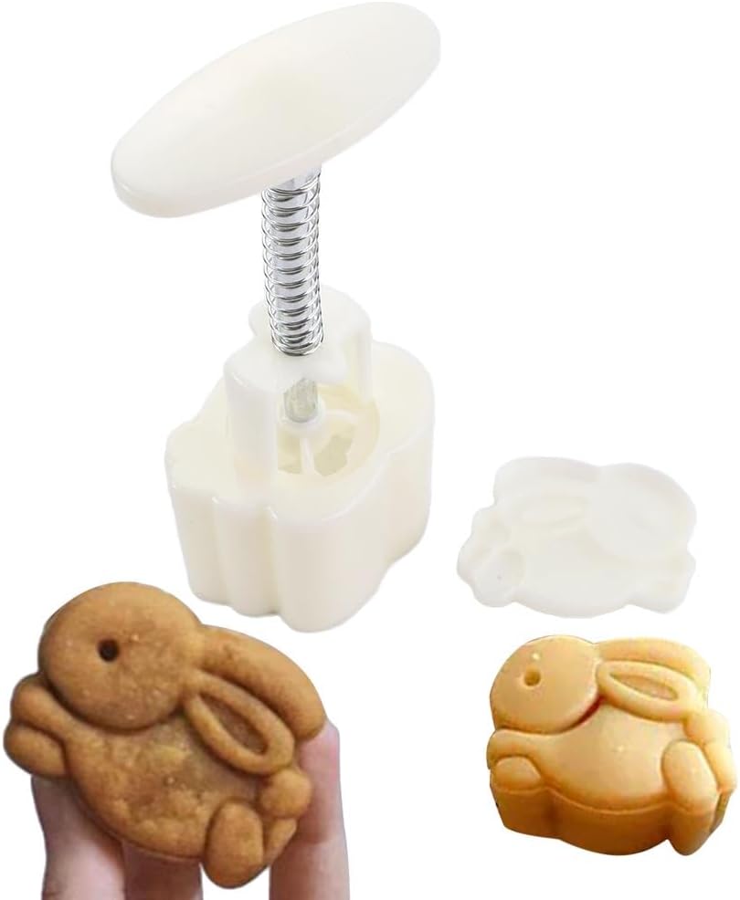 Amazon.com: Vctitil Rabbit Mooncake Press Mould Hand-Pressure Mooncake ...