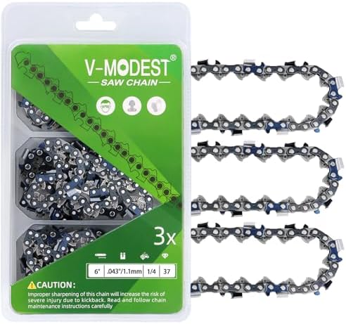 V-MODEST 3-Pack 6 Inch Chainsaw Chain Replacement 1/4" LP Pitch 37 ...