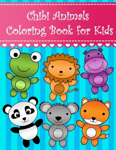 Chibi Animals Coloring Book for Kids: Big easy chibi animals coloring ...