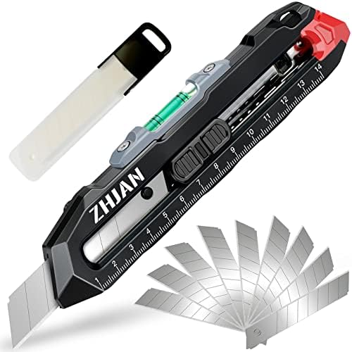 ZHJAN Retractable Utility Knife with Level and Ruler,SK5 Multifu Box ...