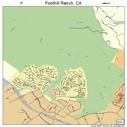 Amazon.com: Large Street & Road Map of Foothill Ranch, California CA ...