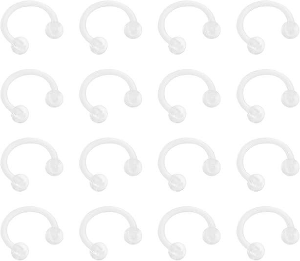 Amazon.com: LIFKOME 18 Pcs 18G Clear Nose Rings Flexible Plastic Lip ...