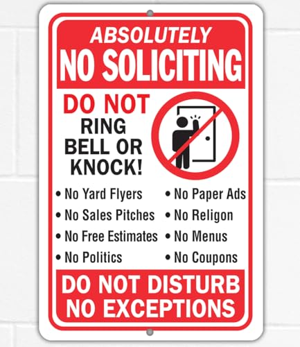 Amazon.com: Metal Signs-Absolutely No Soliciting, Do Not Ring the Bell ...