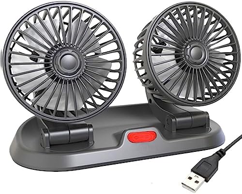 Amazon.com: TriPole Car Fan 12V / 24V Portable Auto Cooling Dual Head ...