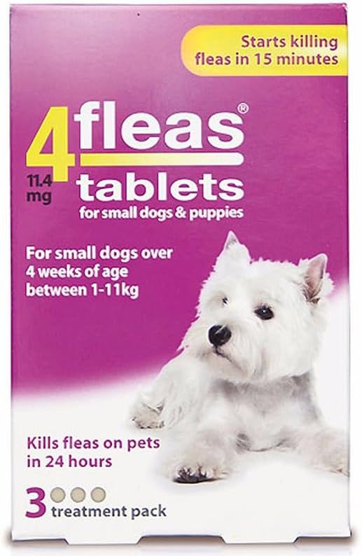 Fast-Acting Flea Tablets for Puppies & Small Dogs, 1-11kg, 3 Treatment ...