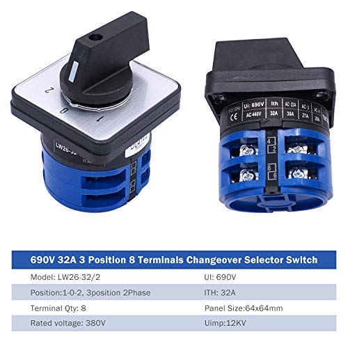 Snapklik.com : Universal Changeover Switch 32A 690V 3 Position 8 ...